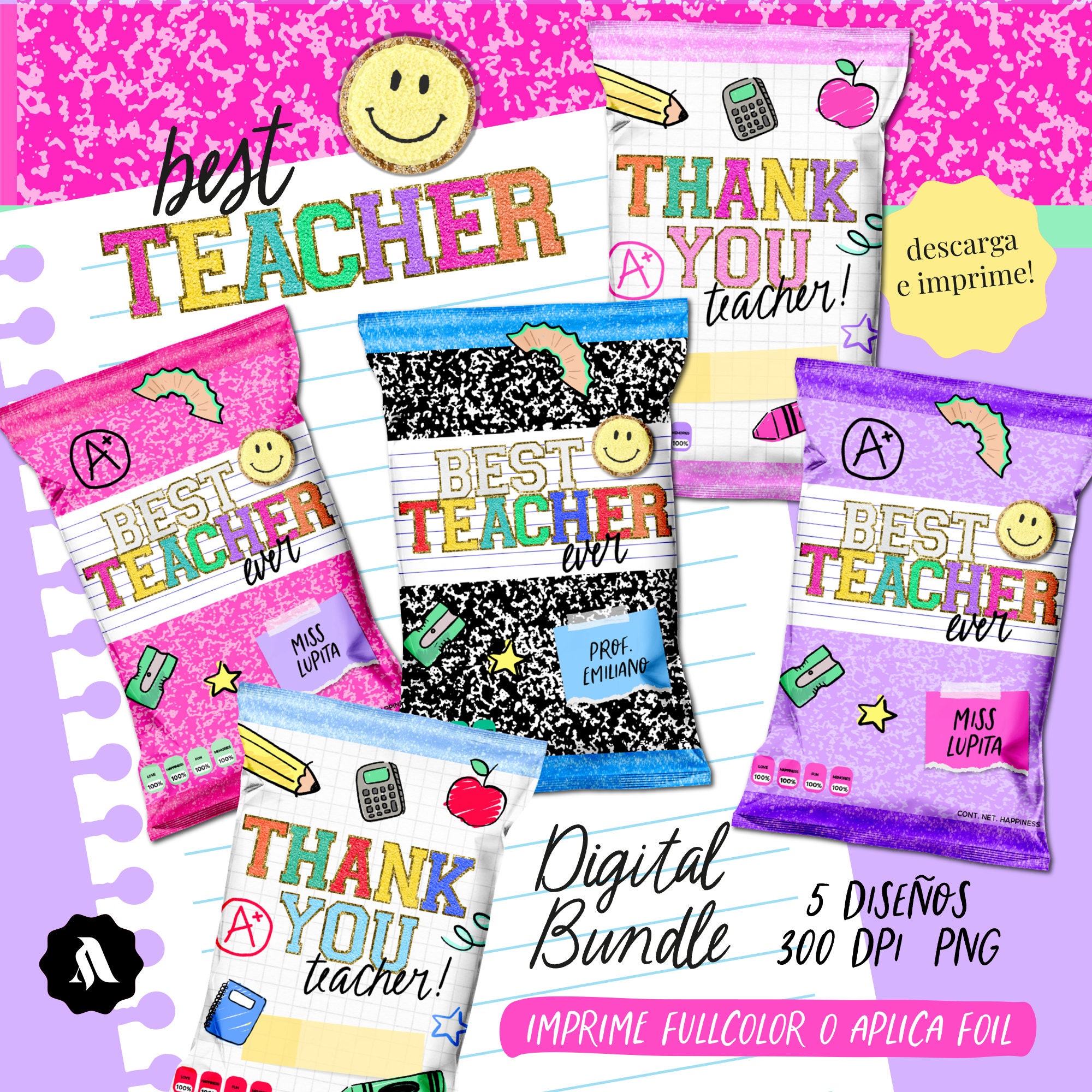 Best Teacher Candy Bags, Teacher Chip Bags, Teacher's Day Bags - Etsy