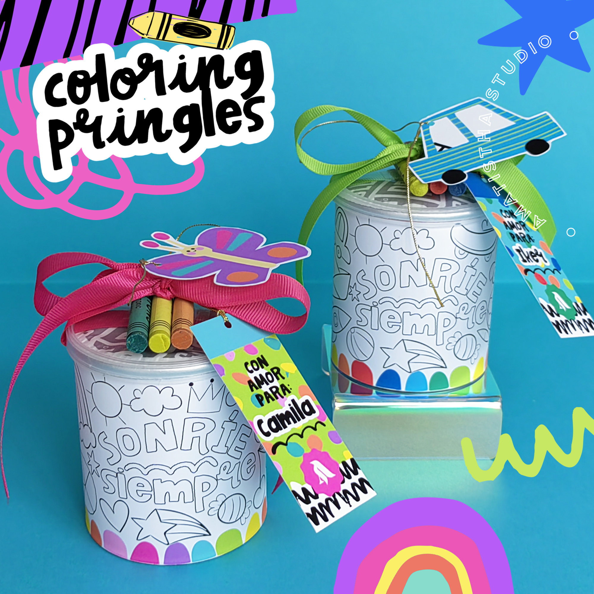 Diseños lata de Pringles para colorear, Coloring pringles kids ...