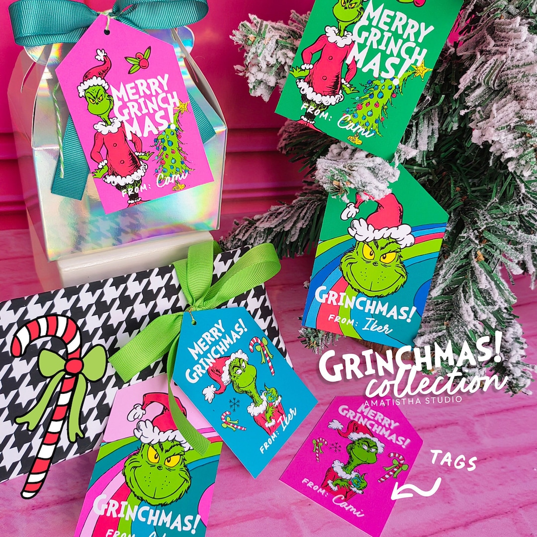 Grinch Tags Grinch Gift Tags GRINCH Gift Cards - Etsy Hong Kong