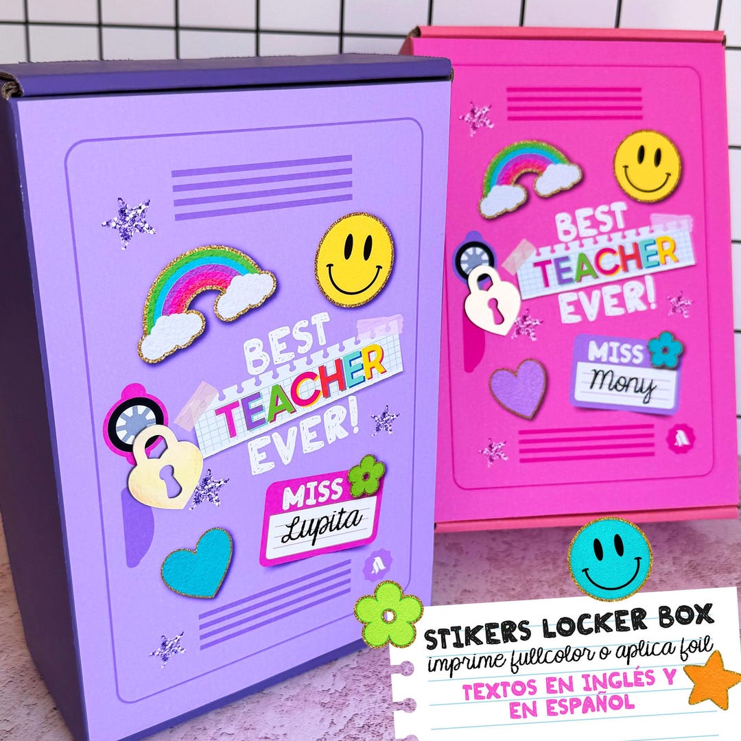 STIKERS Locker Box, Best Teacher Locker Box Stikers - Etsy