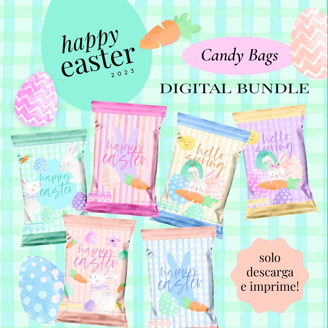 Easter Candy Bags, Easter Chip Bags, Easter Bags, Easter Chip Bag ...