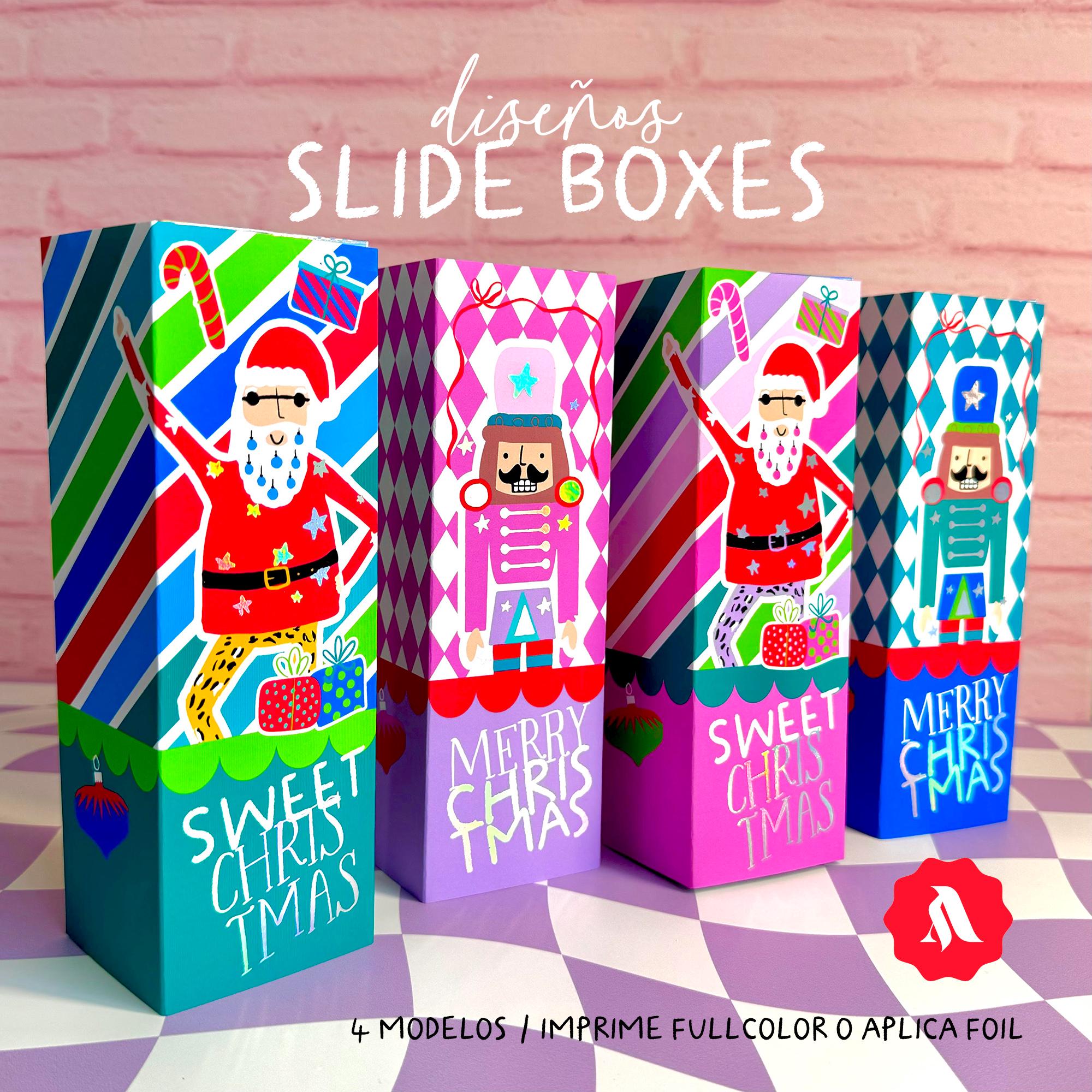 Diseños slide boxes Navidad, Christmas slide box,christmas printable ...