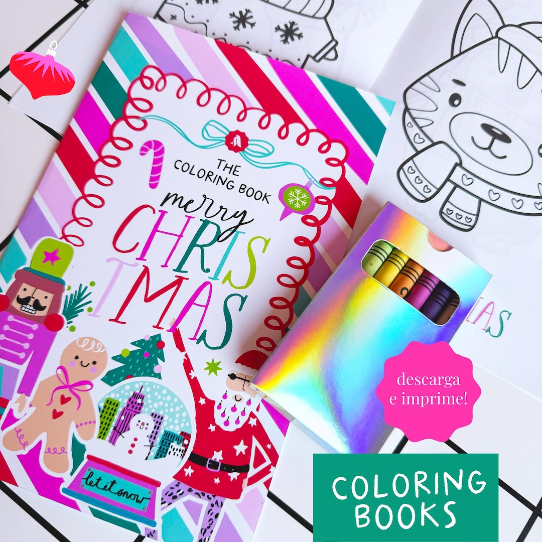 Christmas coloring book, libros de colorear Navidad - Etsy México