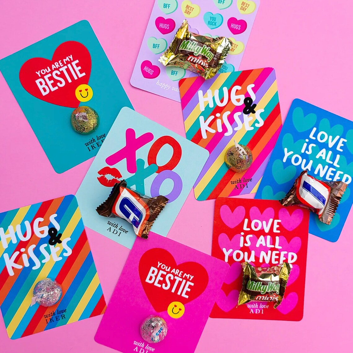 Valentines tags, tarjetas San Valentín, tarjetas para chocolates, Candy ...