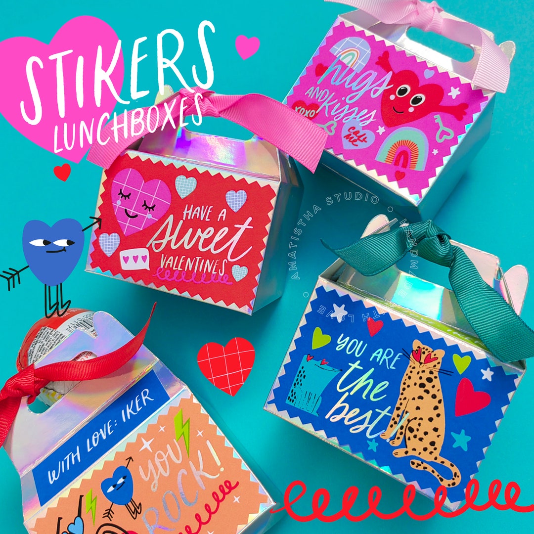 Lunchbox Stikers, Lunch Box Labels, Valentines Stikers - Etsy