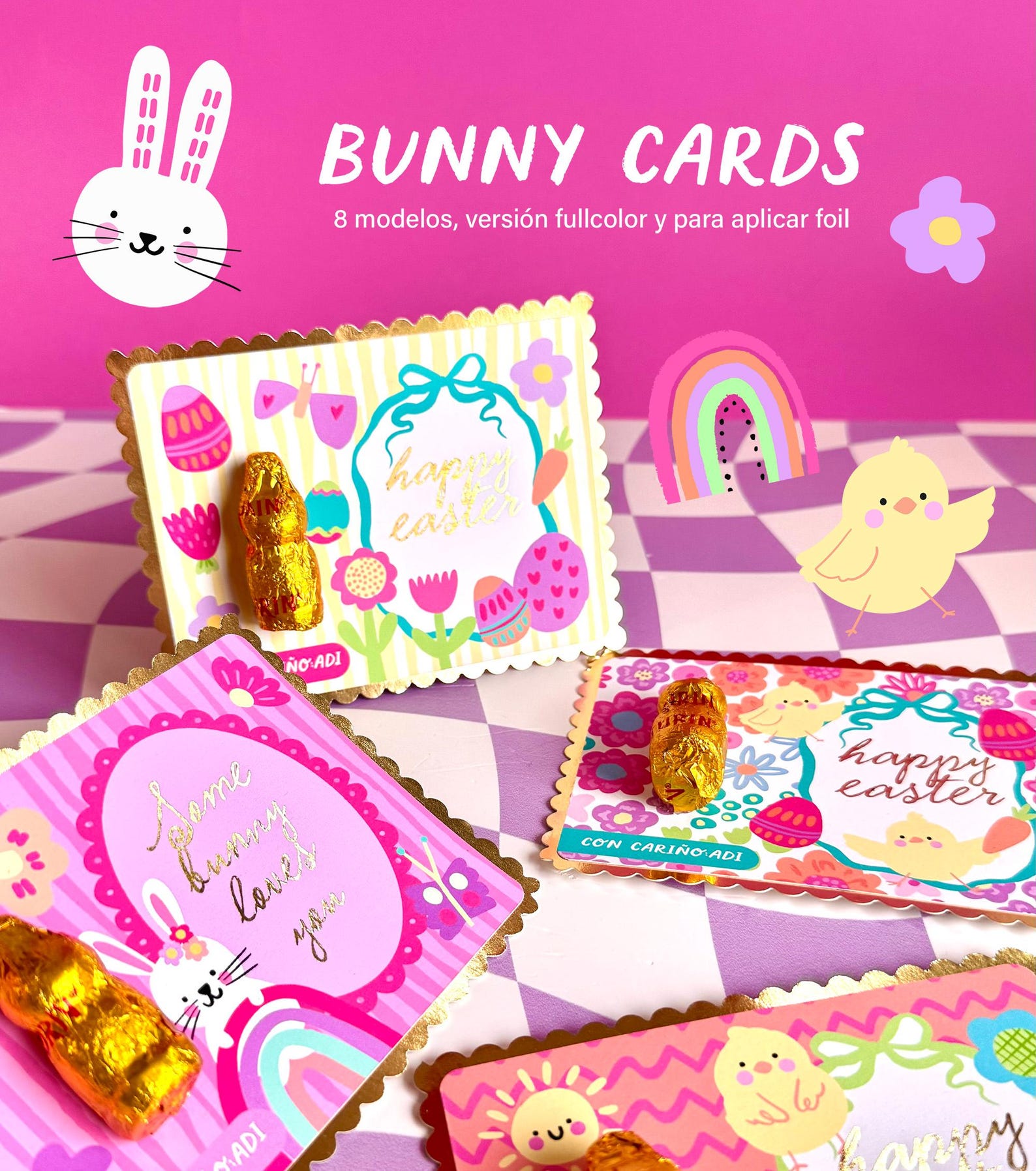 Bunny cards EASTER, tarjetas Easter, Pascua imprimibles - Etsy México