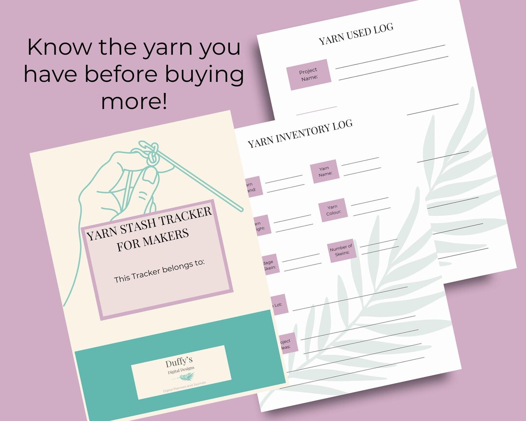 Yarn Stash Tracker | Knitting & Crochet Inventory Log (printable PDF ...