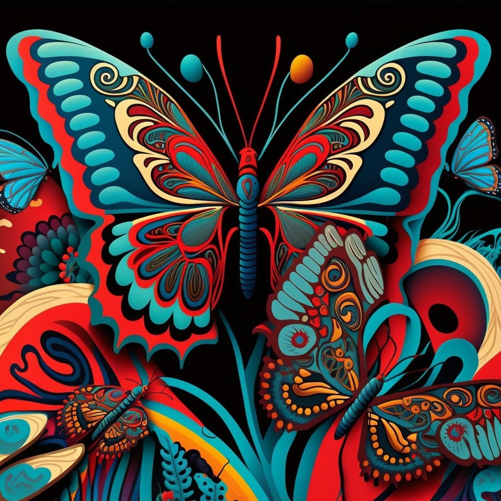 Colorful Butterfly Coffee Mugs, Tea, Cocoa 11oz | Vivid and Dramatic ...