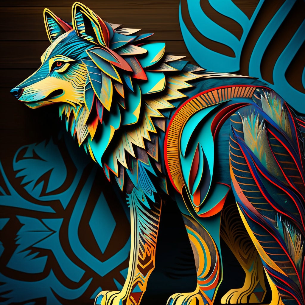 Wolf Canvas Native Art | Pacific Northwest Coastal & Chicano Blend ...