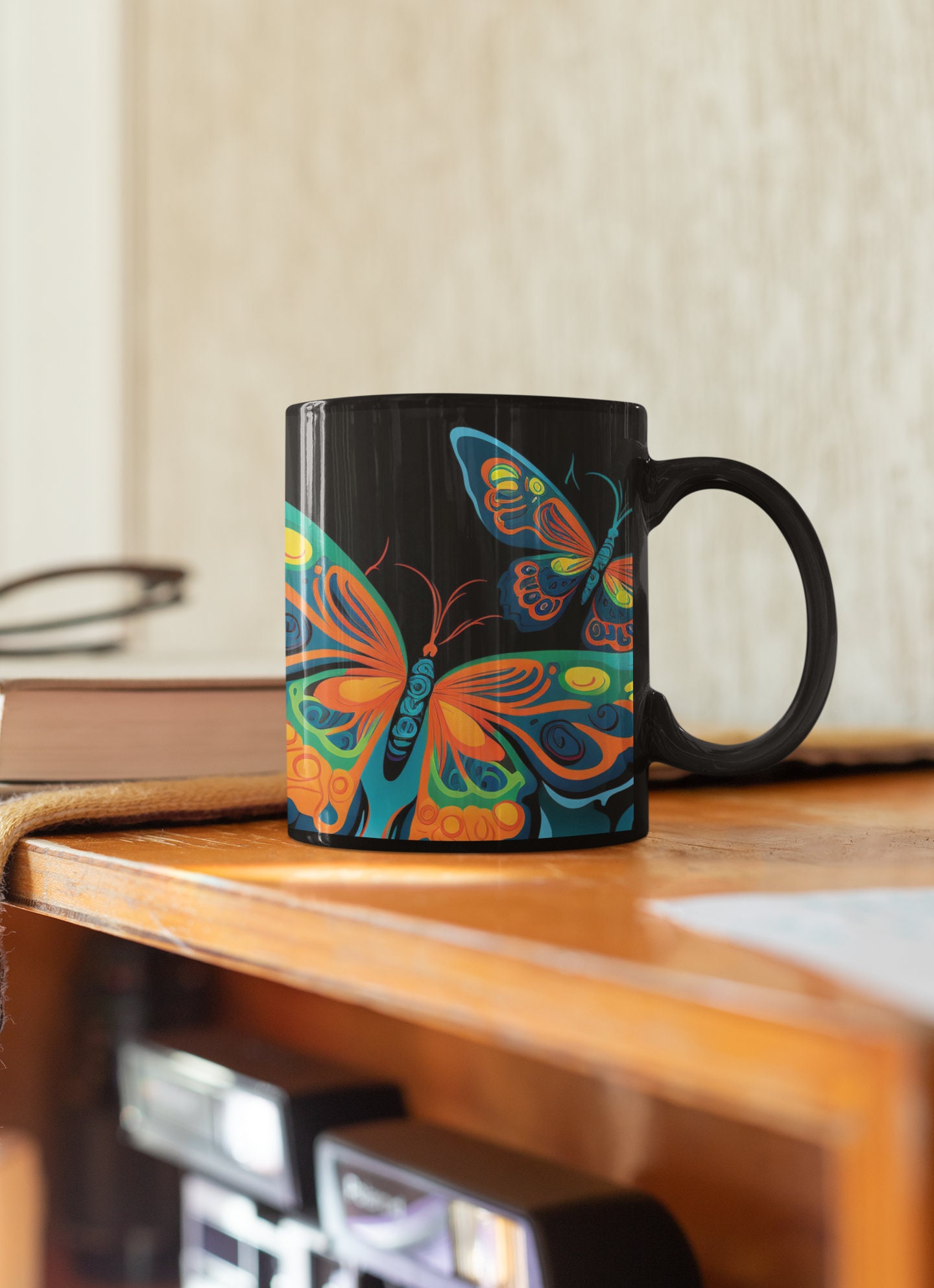Colorful Butterfly Coffee Mugs, Tea, Cocoa 11oz | Vivid and Dramatic ...