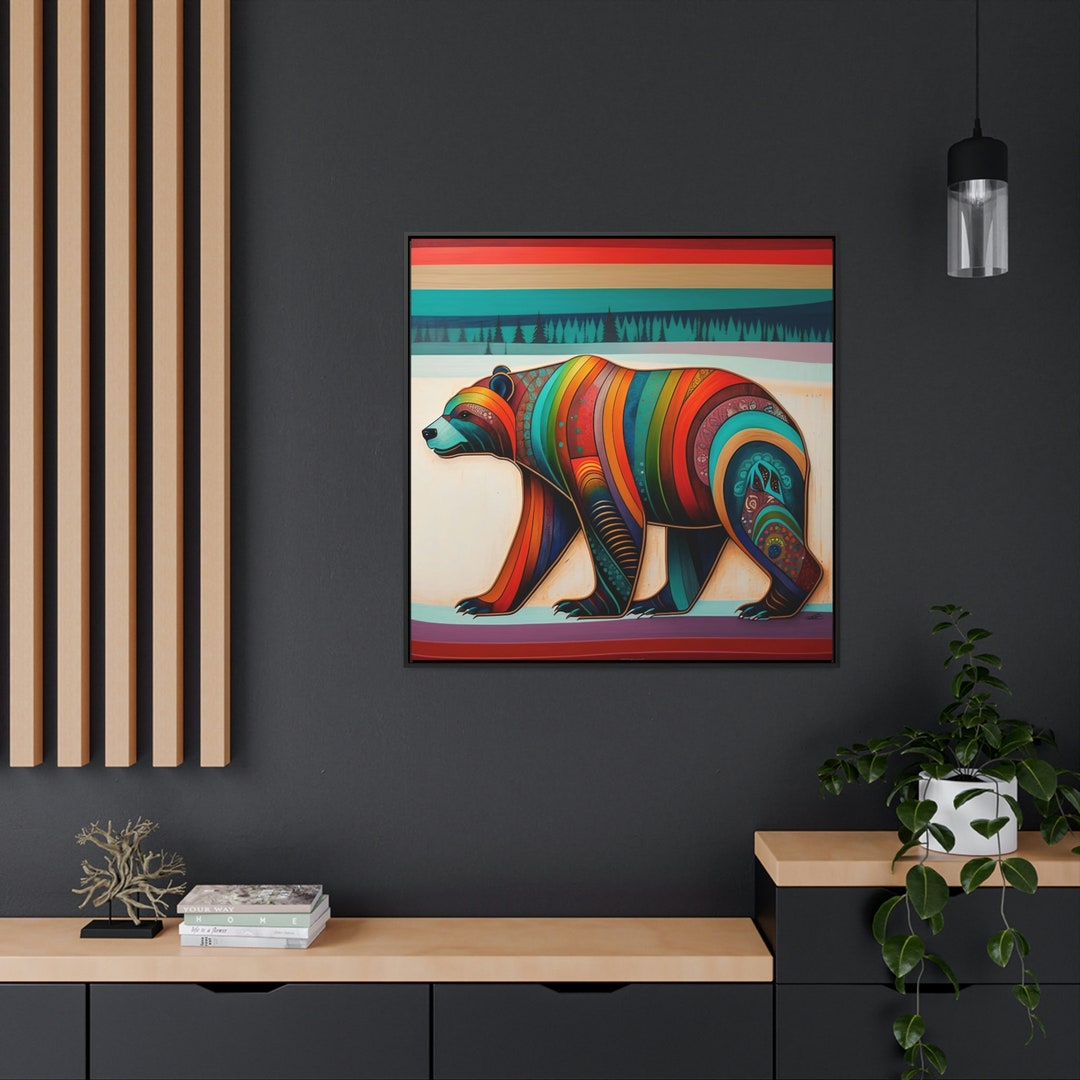 Grizzly Kodiak Bear Canvas Native Art | Pacific Northwest Coastal ...