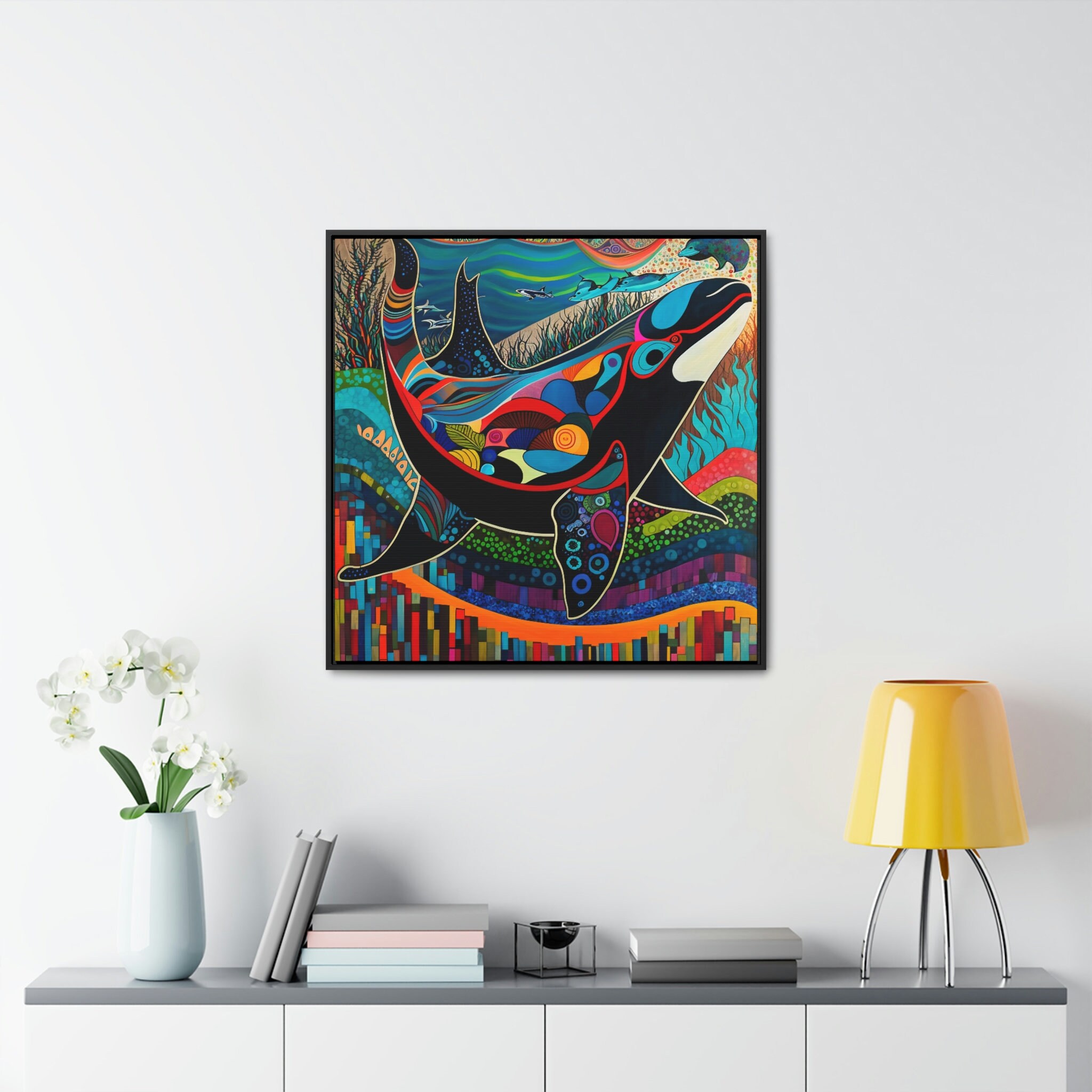 Orca Whale Canvas Native Art | Pacific Northwest Coastal & Chicano ...