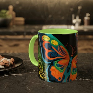 Colorful Butterfly Coffee Mugs, Tea, Cocoa 11oz | Vivid and Dramatic ...