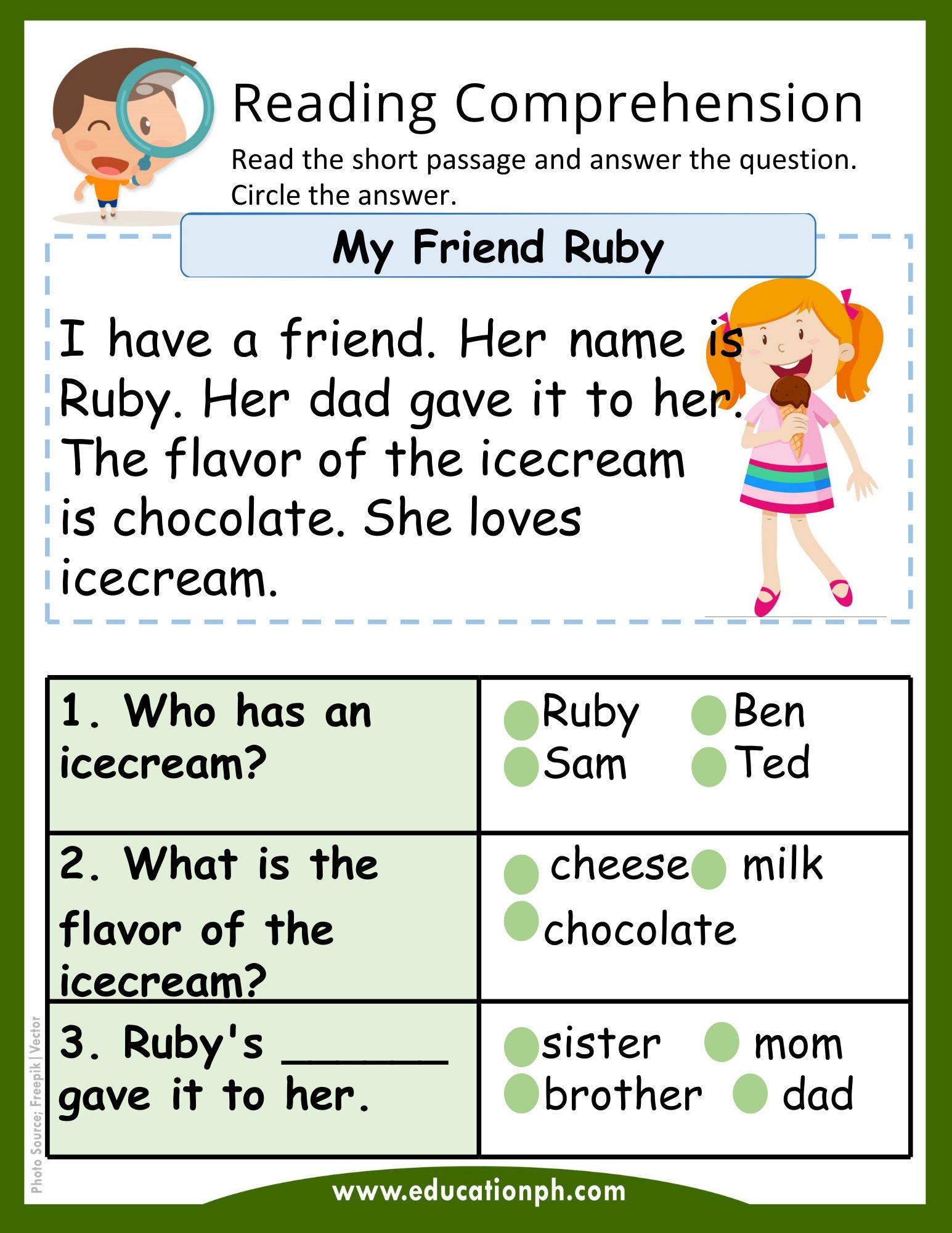 Reading Comprehension Worksheets for Ages 4-6 - Etsy