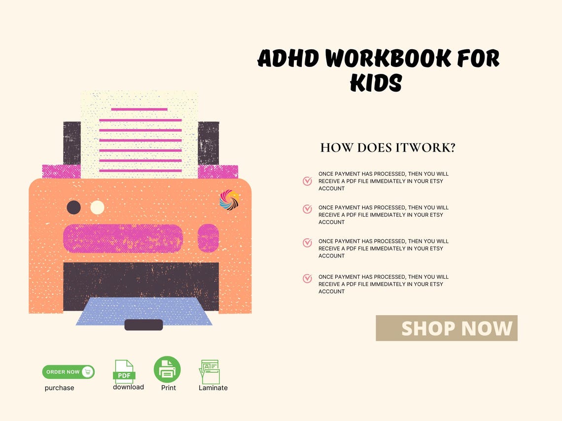 ADHD Kids Worksheets, Focus, Social Skills & Self Control Activities ...