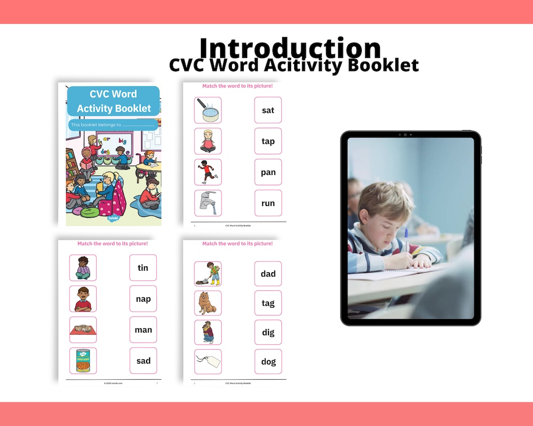 CVC Word Activity Booklet Early Reading Workbook - Etsy