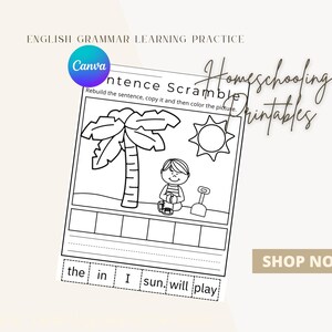 Unscramble Words, Sentence Writing Worksheets, ELA/ESL Material ...