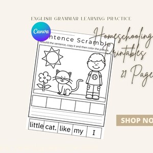 Unscramble Words, Sentence Writing Worksheets, ELA/ESL Material ...