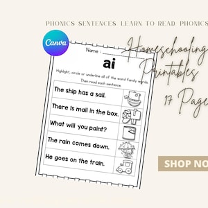 Phonics Sentences, Learn to Read, Phonics Practice, Beginner Readers ...