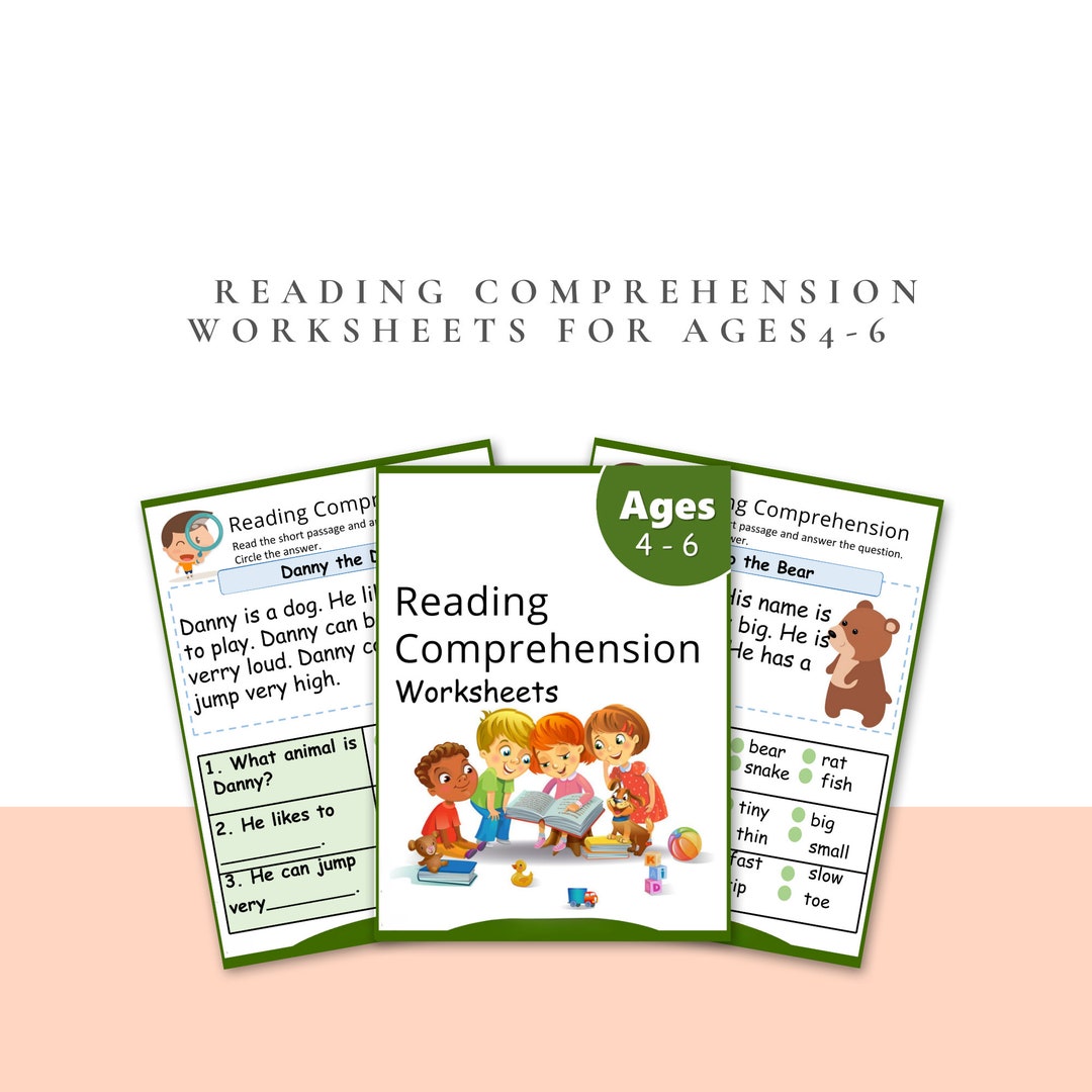 Reading Comprehension Worksheets for Ages 4-6 - Etsy