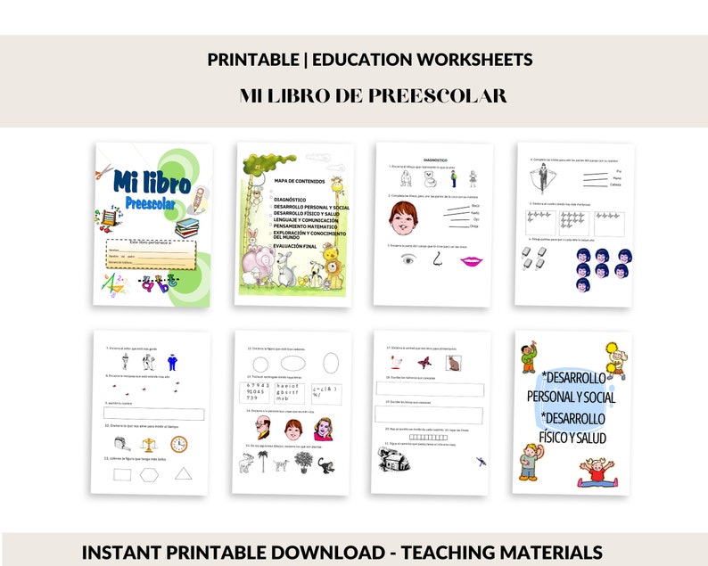 Mi Libro De Preescolar En Español, Actividades Preescolares ...
