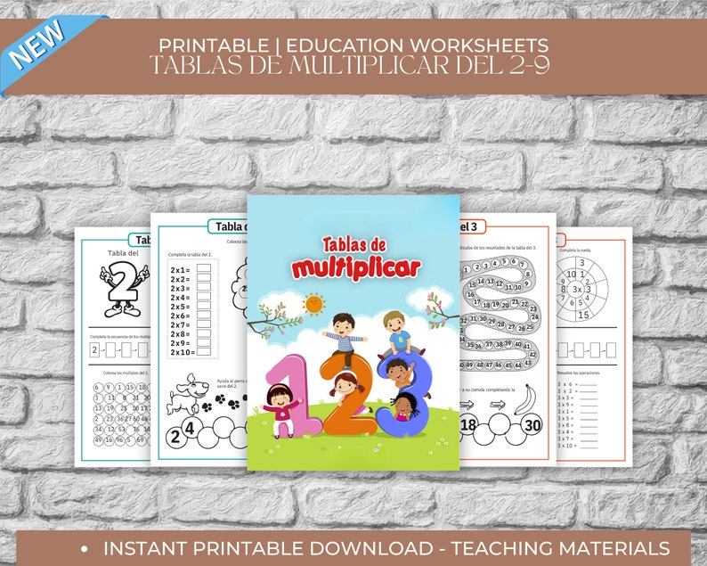 Tablas De Multiplicar Del 2-9, Aprendizaje Matemáticas, Educación ...