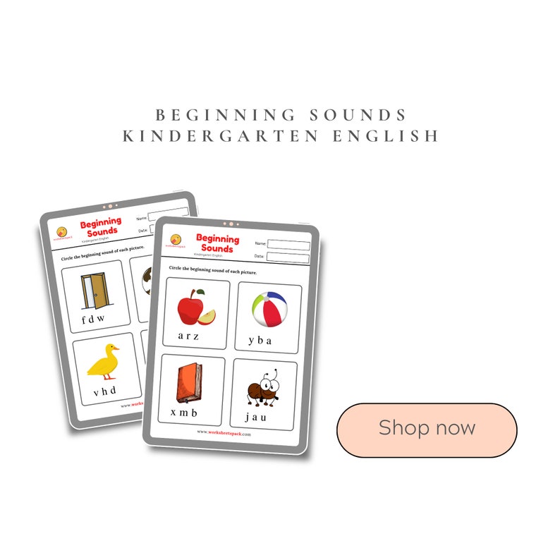 Beginning Sounds Worksheets, Alphabet Letter Sounds Worksheet, Learn to ...