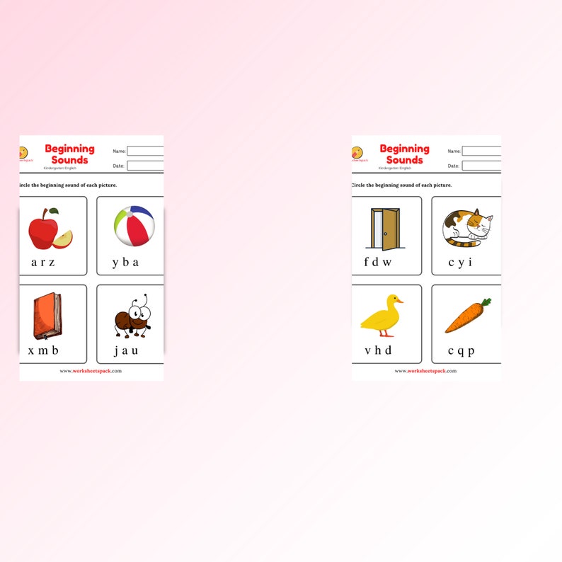 Beginning Sounds Worksheets, Alphabet Letter Sounds Worksheet, Learn to ...