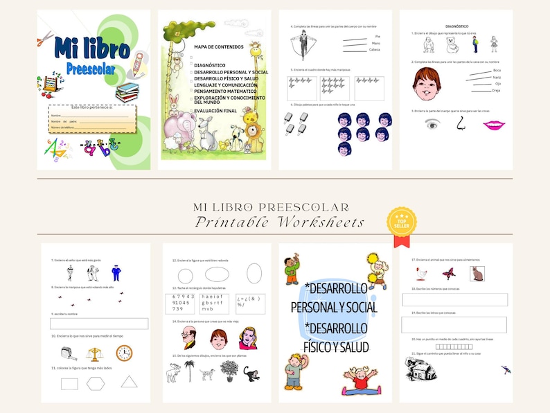 Spanish Preschool Activity Book: Early Learning Workbook - Etsy