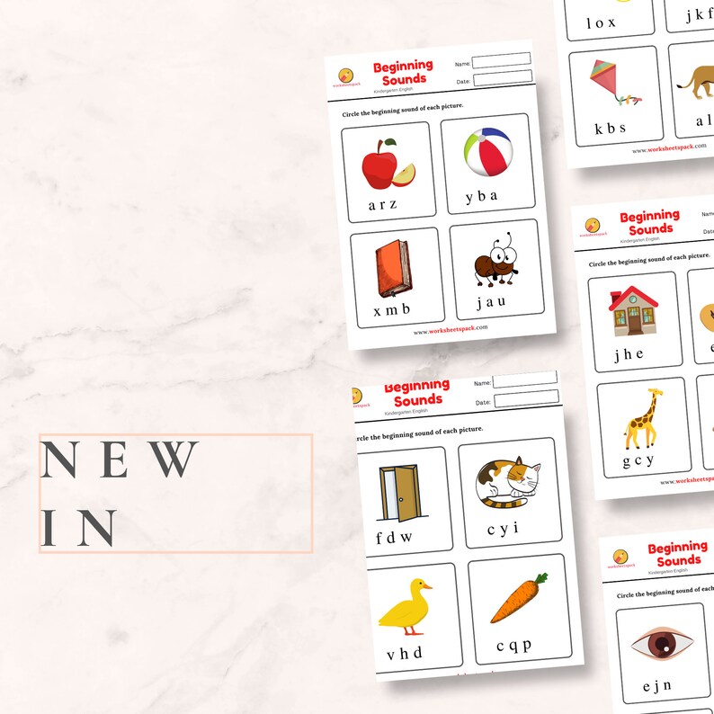 Beginning Sounds Worksheets, Alphabet Letter Sounds Worksheet, Learn to ...