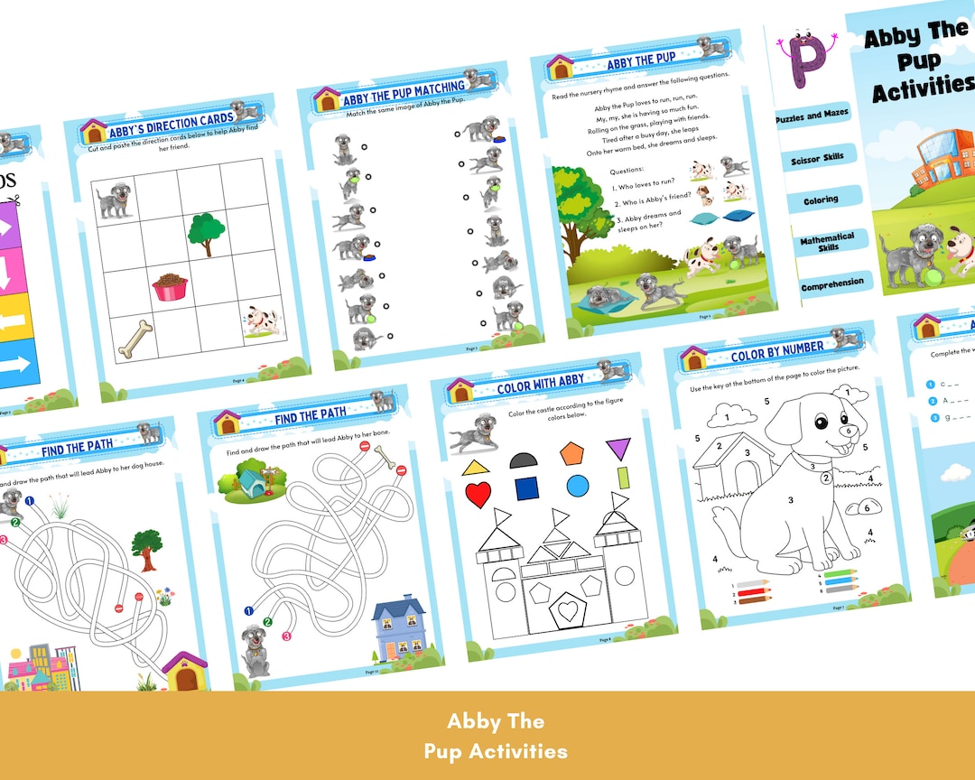 Abby the Pup Educational Activity Book for Preschoolers, Fun Puzzles ...