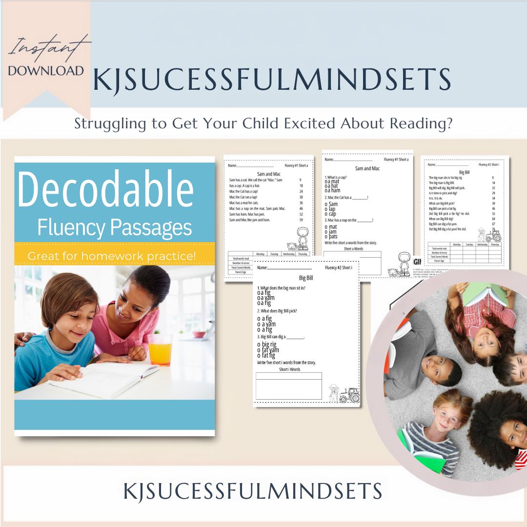 Decodable Phonics Fluency Passages: Early Literacy Reading Practice - Etsy