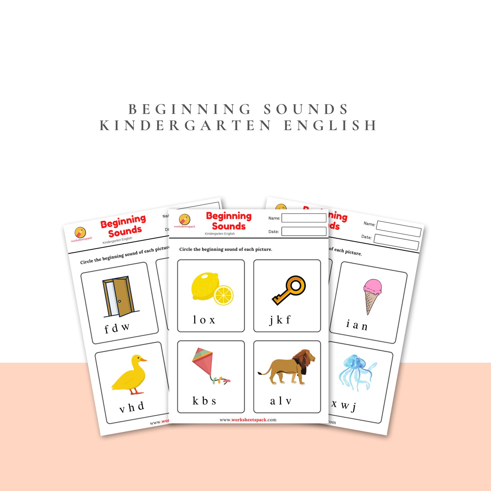 Beginning Sounds Worksheets, Alphabet Letter Sounds Worksheet, Learn to ...