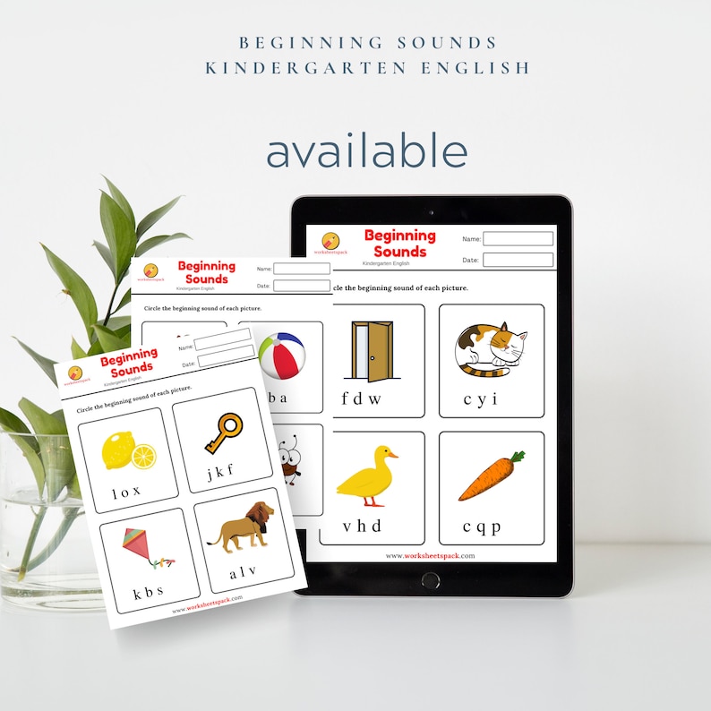 Beginning Sounds Worksheets, Alphabet Letter Sounds Worksheet, Learn to ...