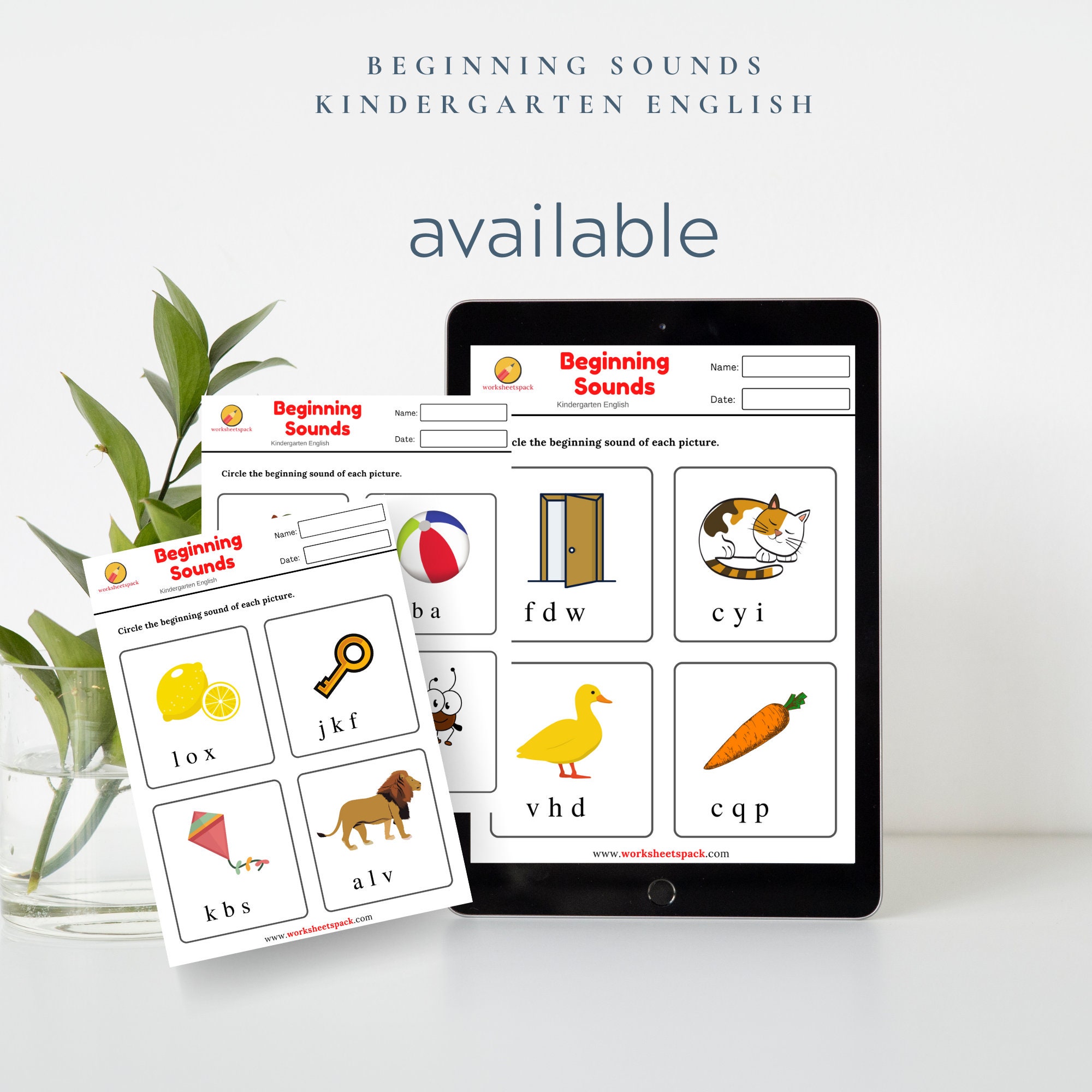 Beginning Sounds Worksheets, Alphabet Letter Sounds Worksheet, Learn to ...