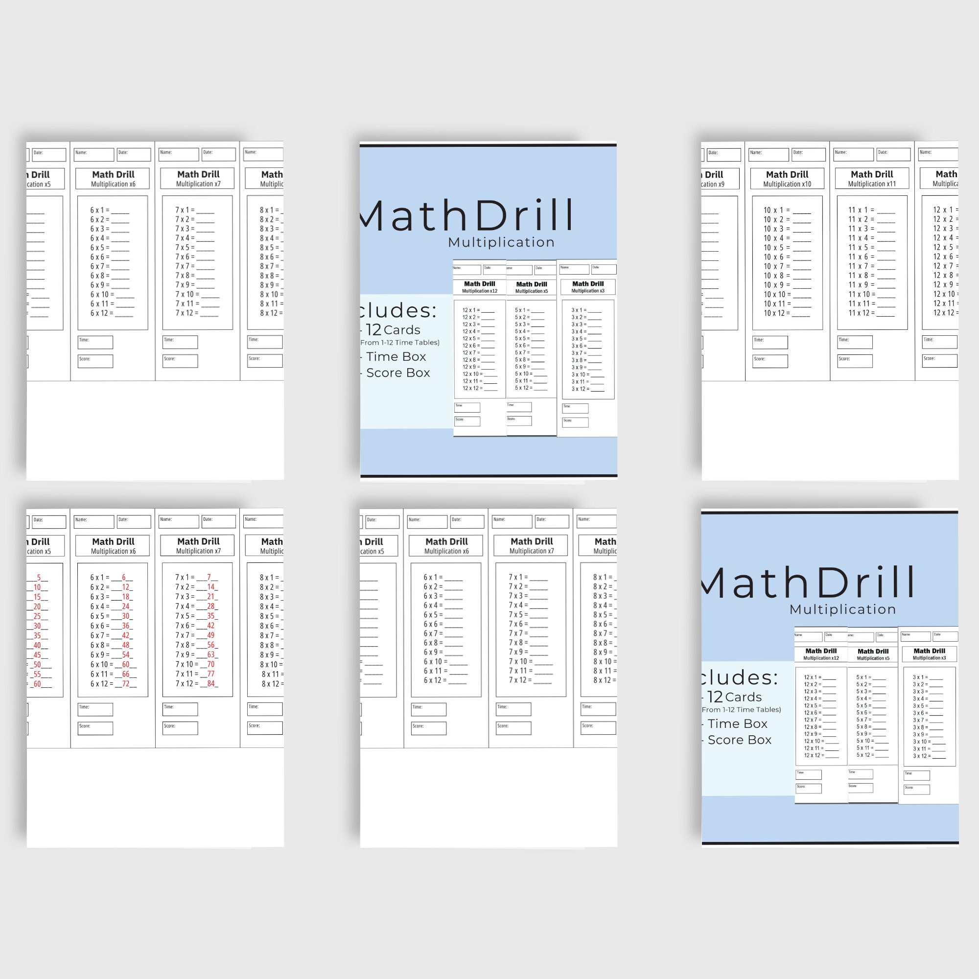 Math Multiplication Drills Worksheet: Educational Activity (PDF) - Etsy