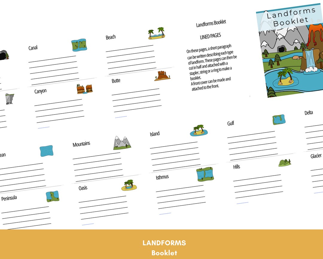 Landforms Booklet, Educational Resource, Geography for Kids, Mountains ...
