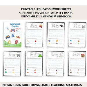28 Printable Alphabet Letters Worksheets A-Z, Preschool, Kindergarten ...