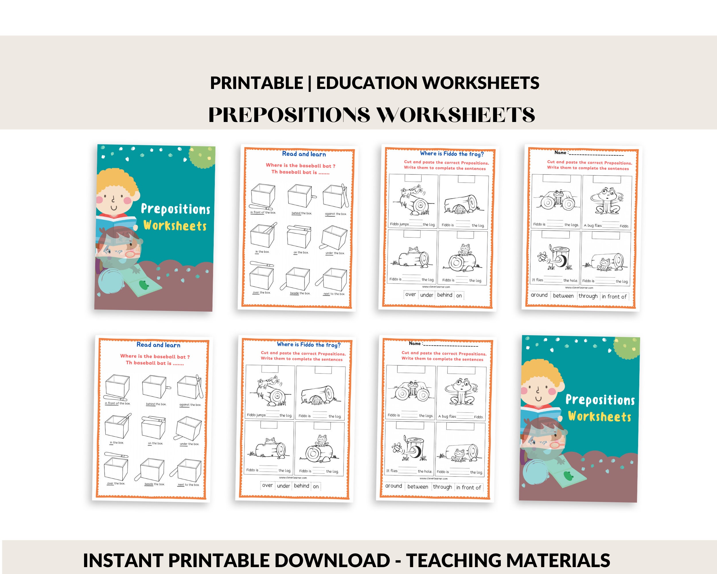 Prepositions Worksheets, Grammar Practice, English Learning, ESL ...