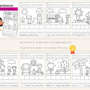 Unscramble Words, Sentence Writing Worksheets, ELA/ESL Material ...