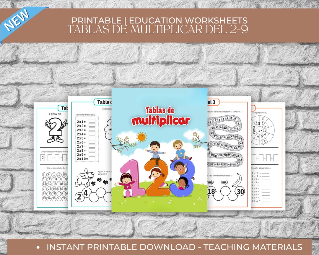 Tablas De Multiplicar Del 2-9, Aprendizaje Matemáticas, Educación ...