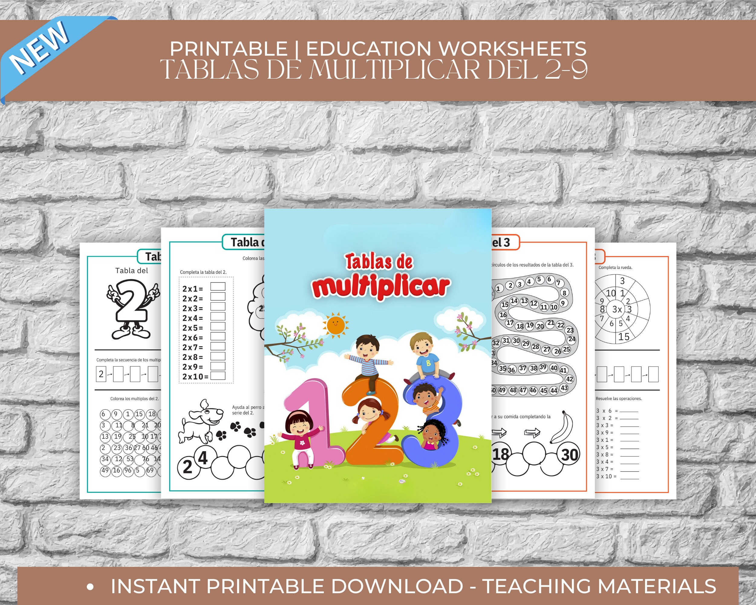 Tablas De Multiplicar Del 2-9, Aprendizaje Matemáticas, Educación ...