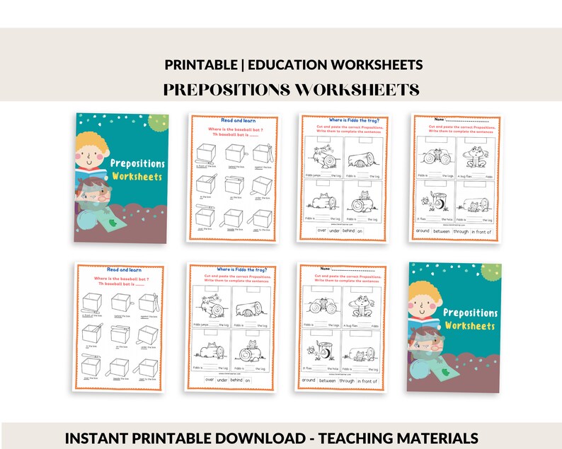 Prepositions Worksheets, Grammar Practice, English Learning, ESL ...