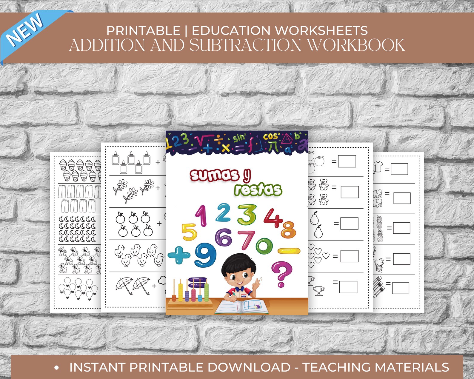 Printable Addition Subtraction Activities, Counting Practice Learning ...