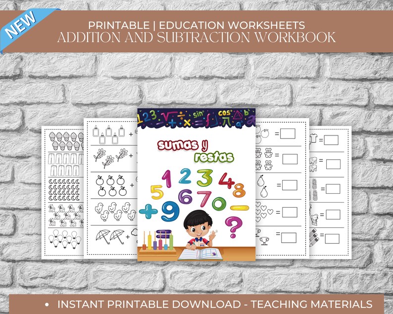 Printable Addition Subtraction Activities, Counting Practice Learning ...