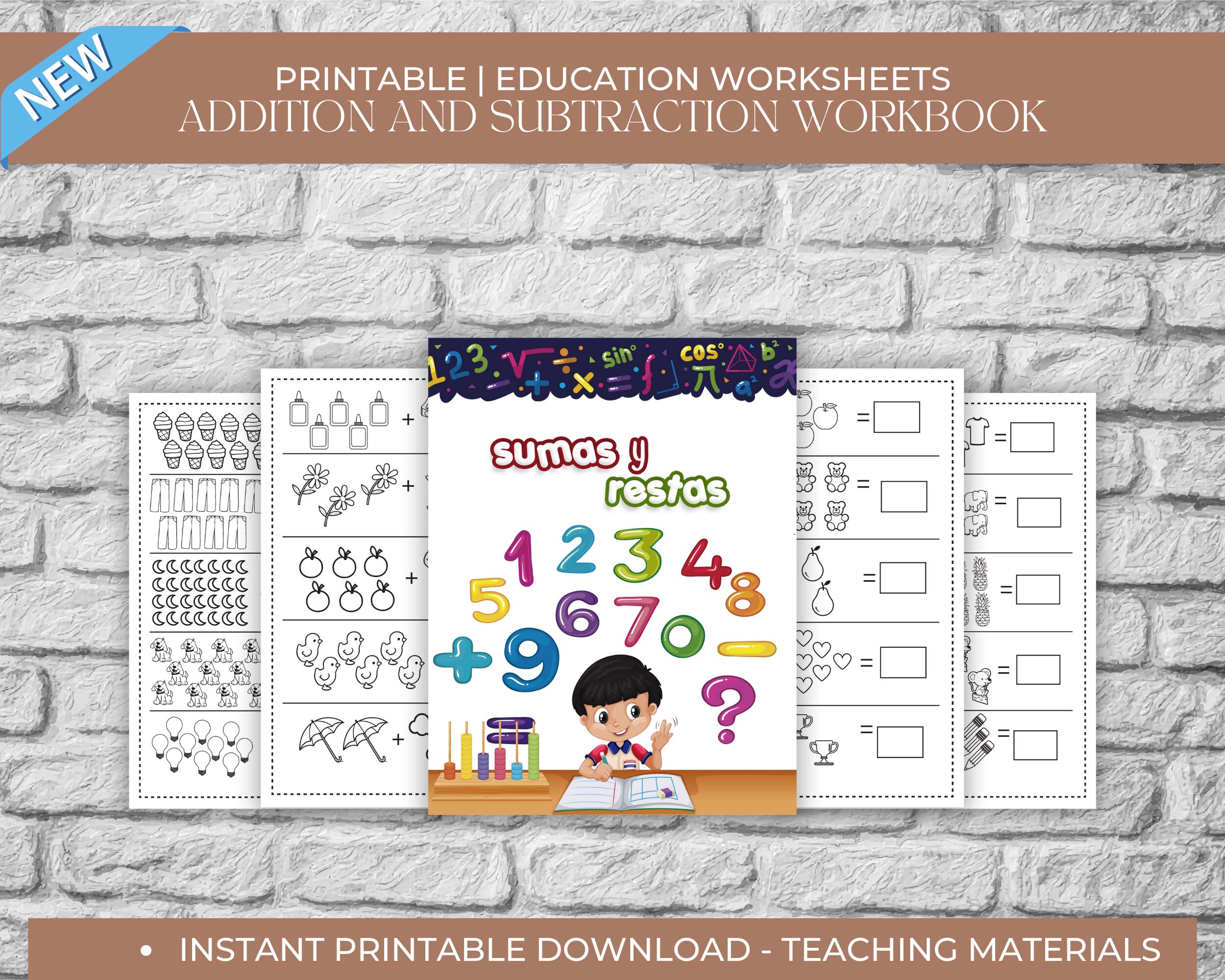 Printable Addition Subtraction Activities, Counting Practice Learning ...