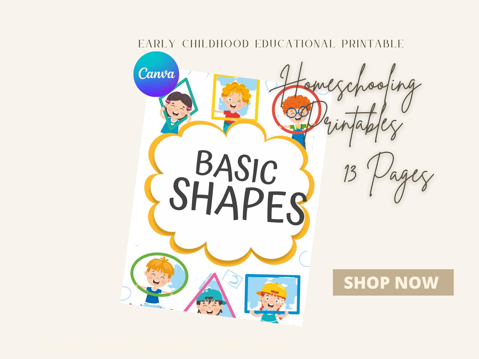 Basic Shapes Matching Tracing Worksheets, Prek Workbook, Early ...
