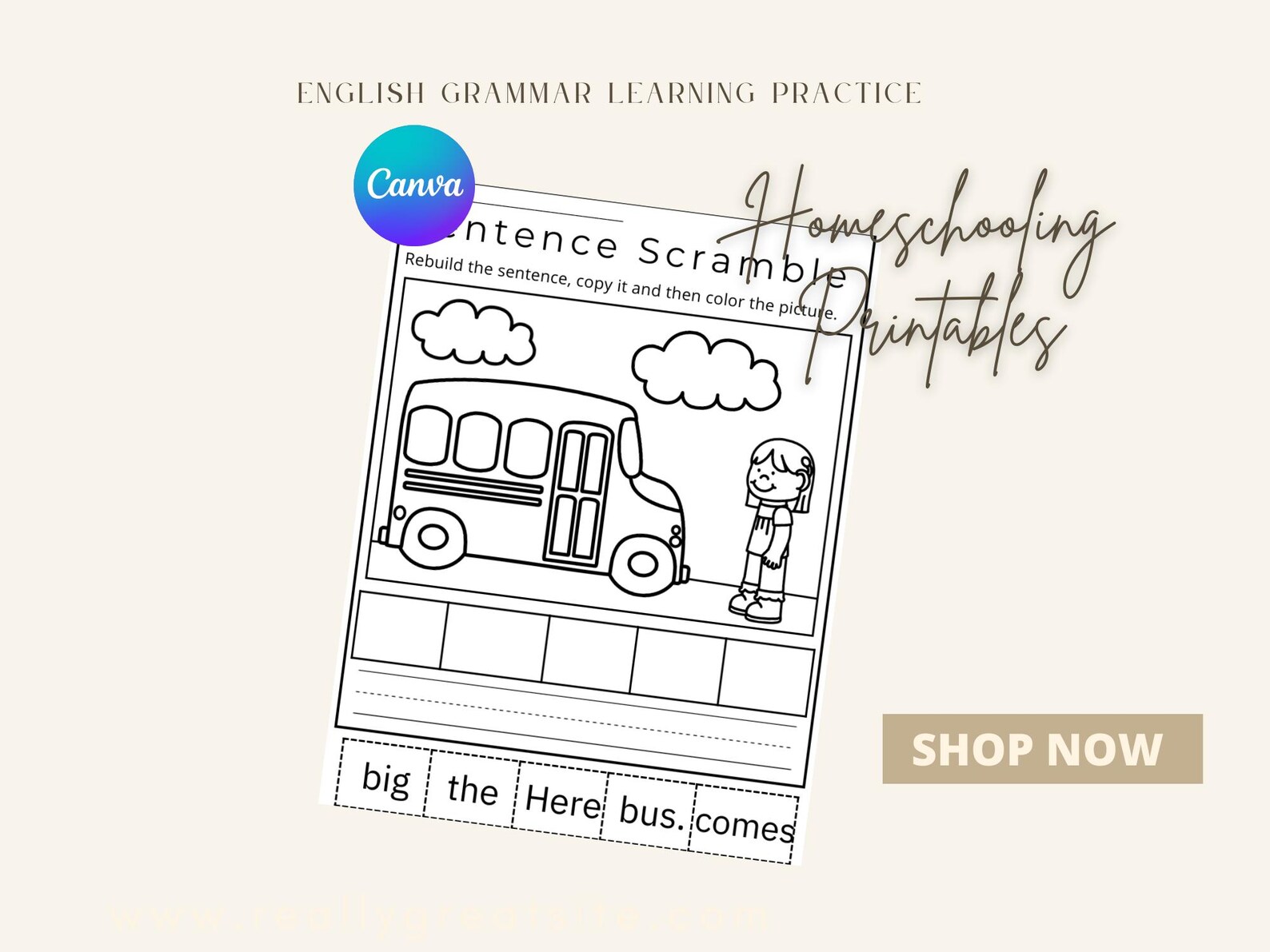 Unscramble Words, Sentence Writing Worksheets, ELA/ESL Material ...