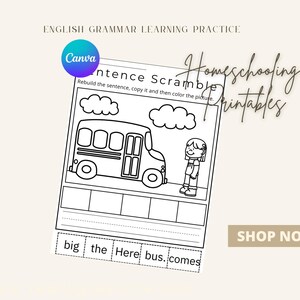 Unscramble Words, Sentence Writing Worksheets, ELA/ESL Material ...