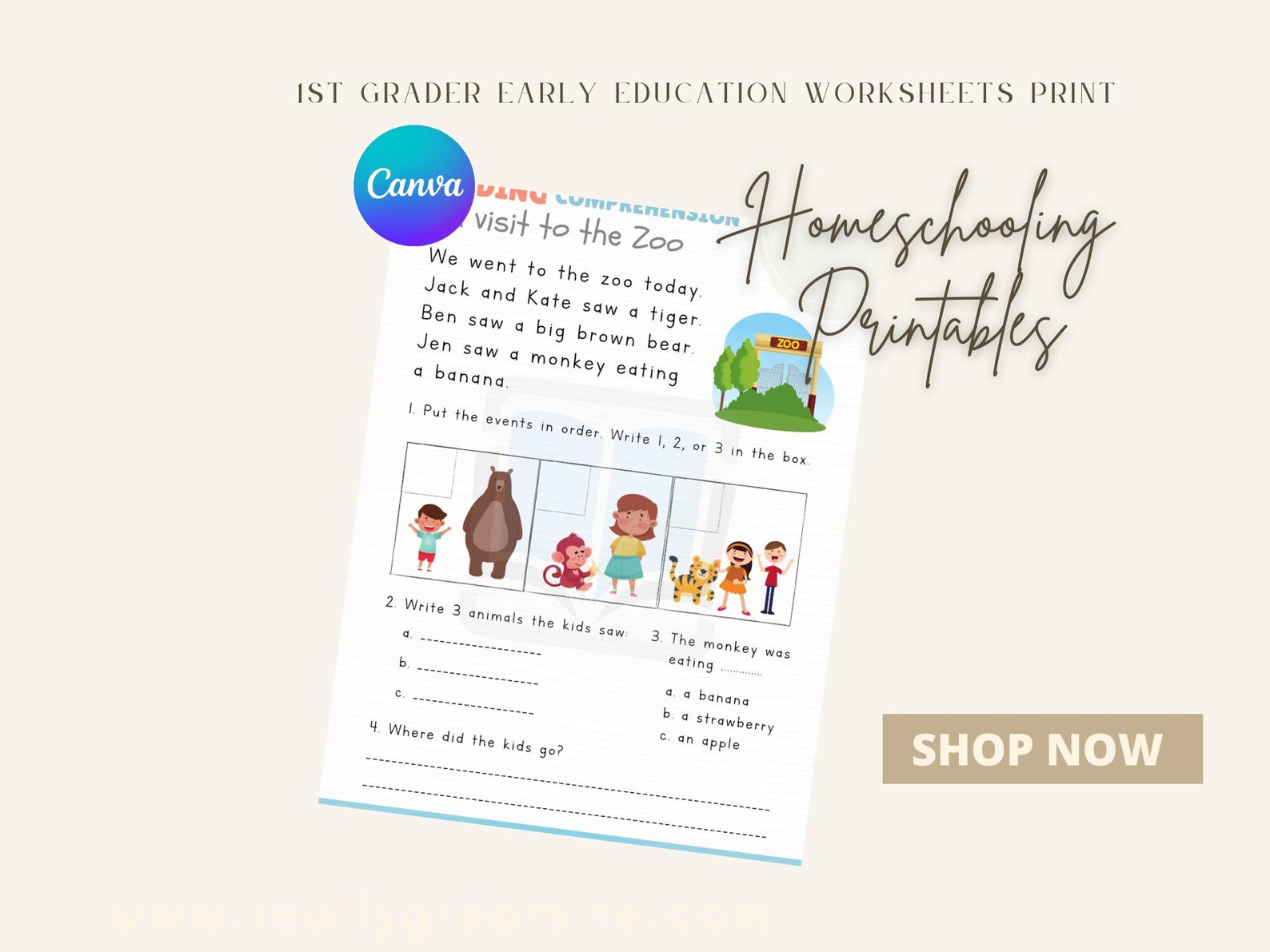 1st Grade Reading Comprehension Worksheets: Early Education (printable ...
